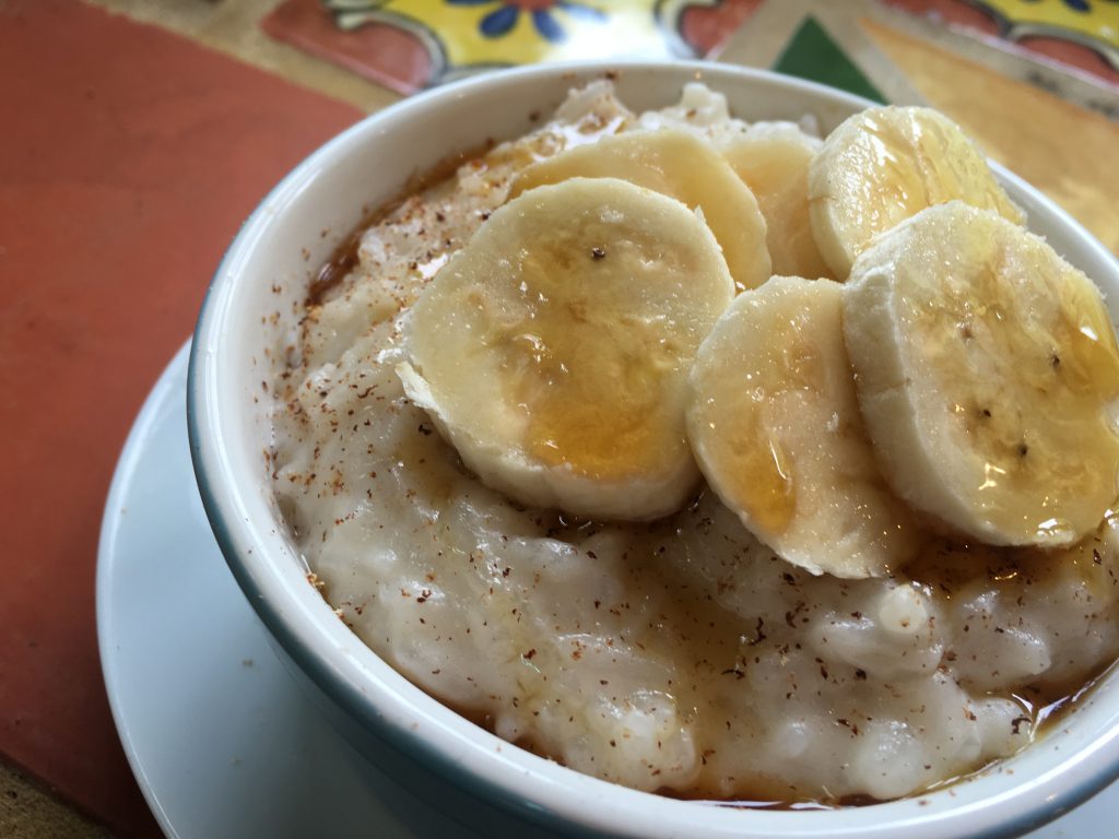 Coconut Rice Pudding with Banana - Cauldrons and Cupcakes