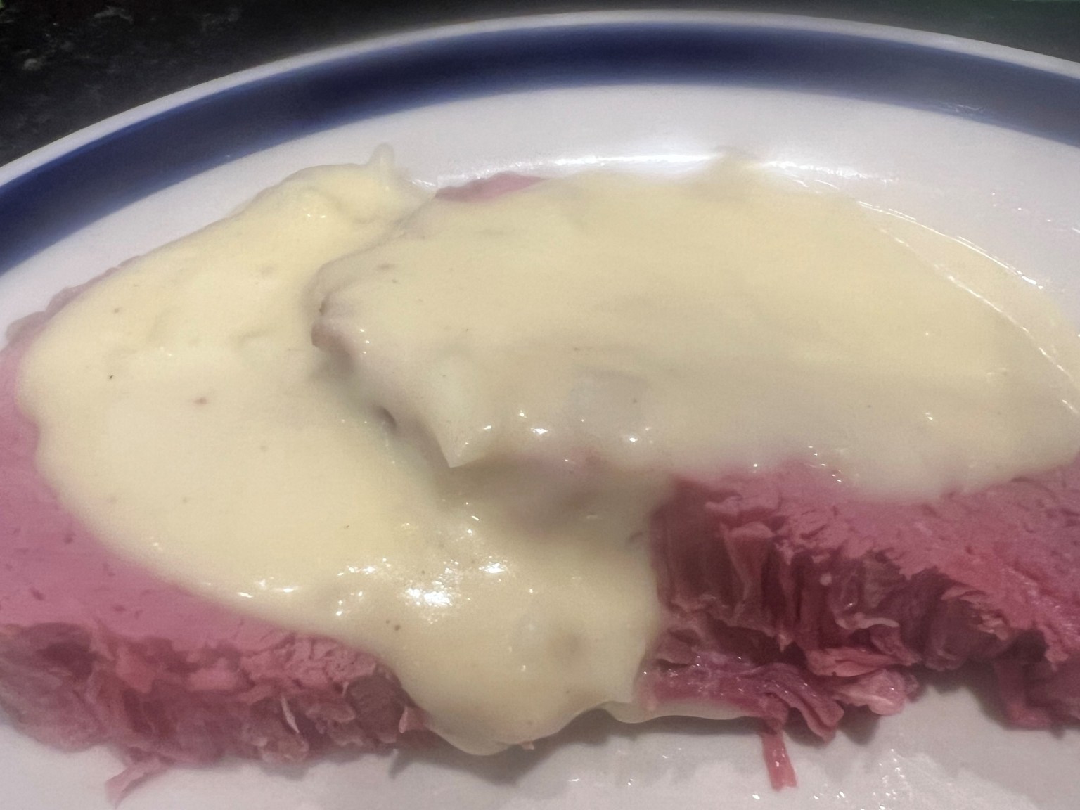 Nana Bev's Corned Beef With White Onion Sauce Recipe - Cauldrons and ...