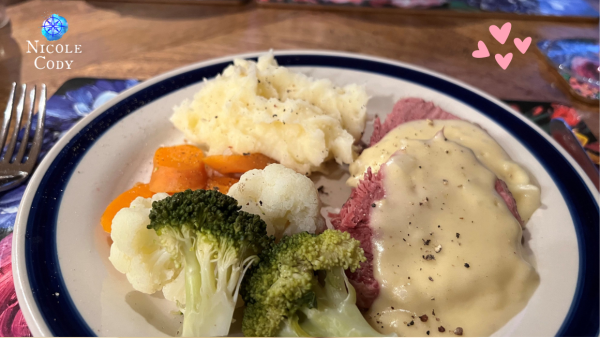 Nana Bev's Corned Beef With White Onion Sauce Recipe - Cauldrons and ...